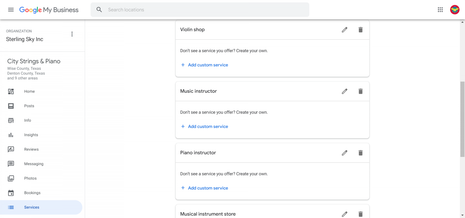 New Services Options in the Google My Business Dashboard | Google News ...