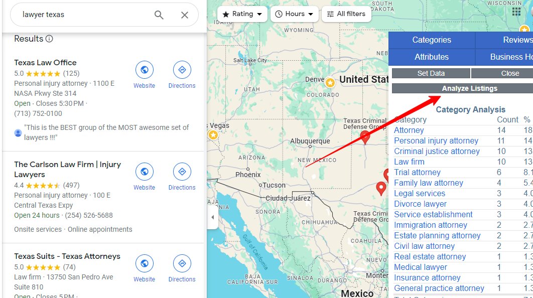 Is there a plug-in/extension for seeing ALL listings in a given maps ...