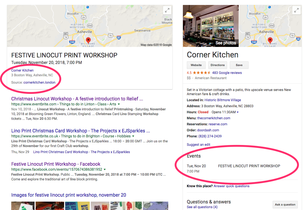 Google using event schema from different website | Google Business ...