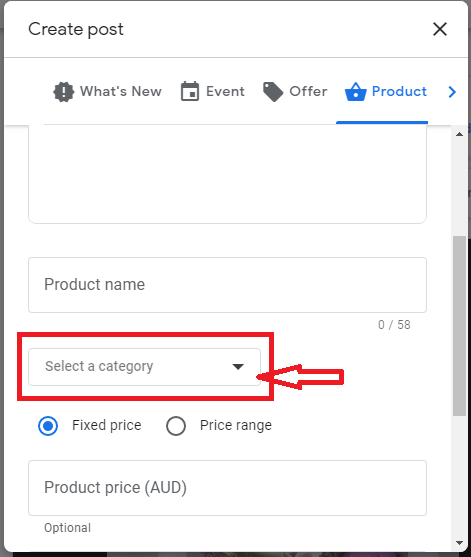 New Category Section Seen in Product Post | Google Business Profile ...