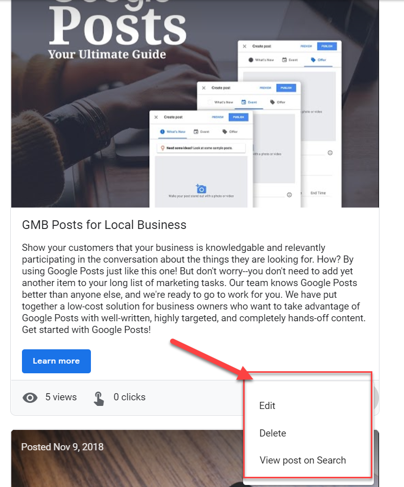 How do you delete or edit a GMB post? | Google Business Profile (GBP ...