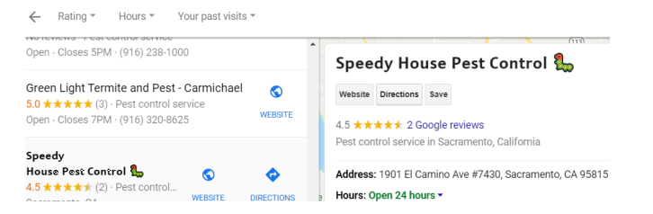 Icon and bold print in GMB local listing. Screenshot | Help & Support ...